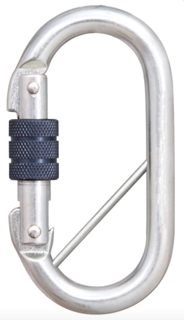 Kratos - Steel Screw Locking Karabiner with Captive Pin - MBS 25kN - G